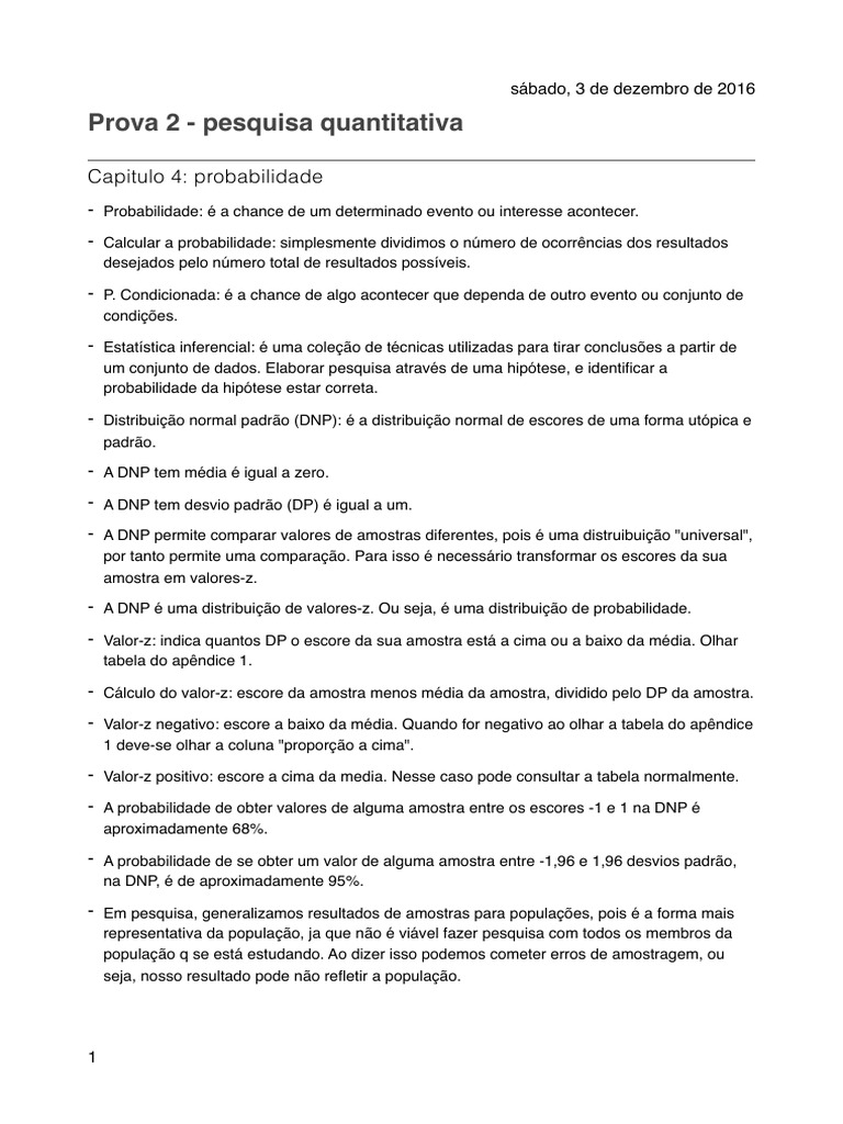 Prova 2 - pesquisa quantitativa | PDF