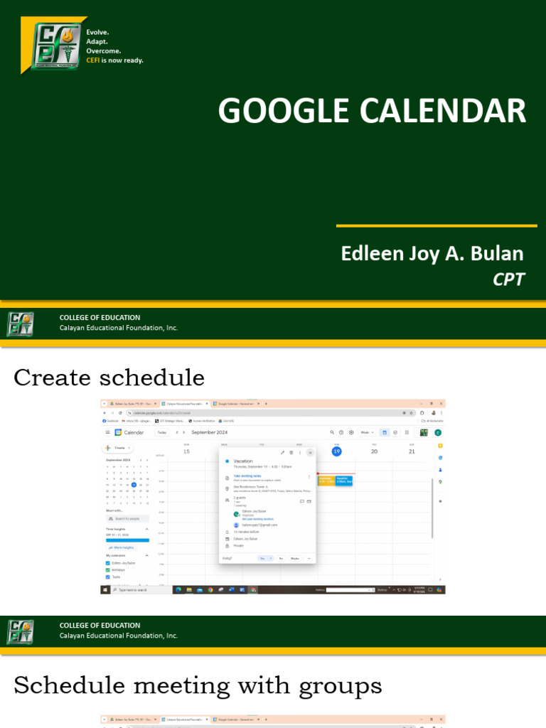Guide Google Calendar | PDF