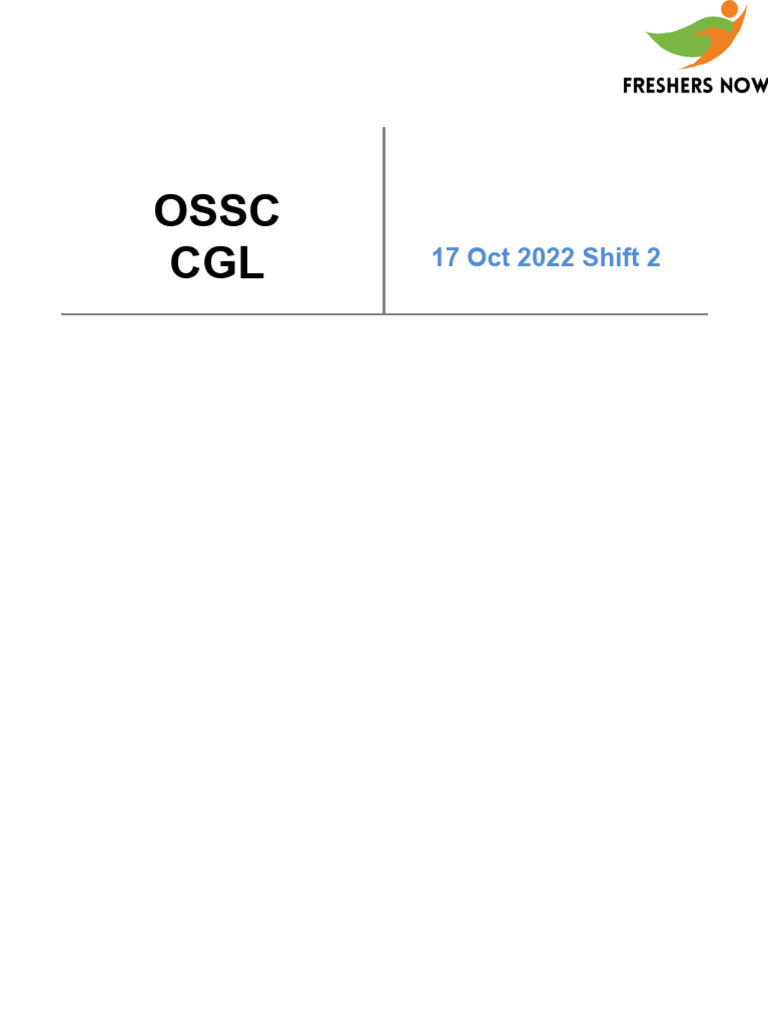 Ossc CGL 17 Oct 2022 Shift 2 | PDF