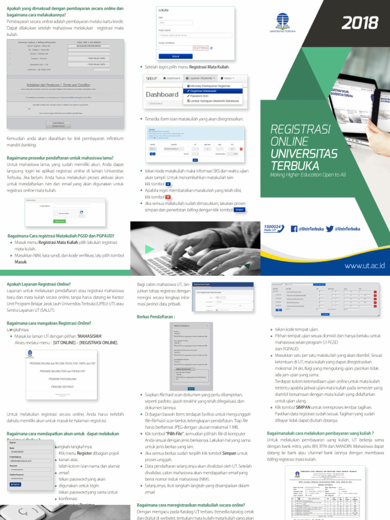Leaflet Registrasi Online UT | PDF