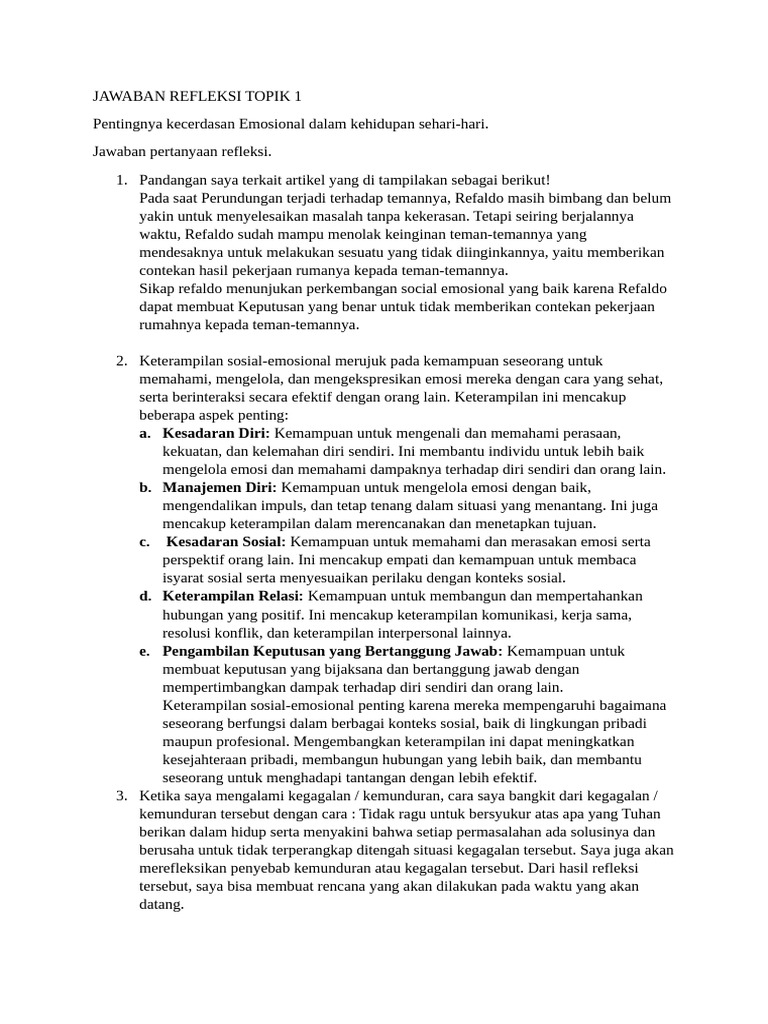 Refleksi PPG 1 | PDF