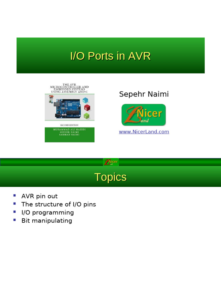 AVR I/O Ports: Structure and Programming | PDF | Microcontroller ...