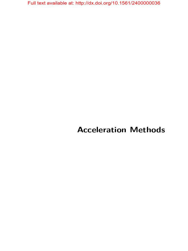 Acceleration Method | PDF