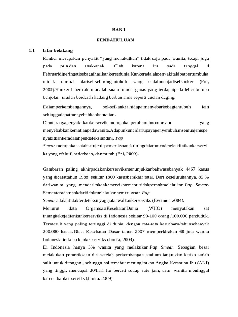 Proposal Pap Smear | PDF