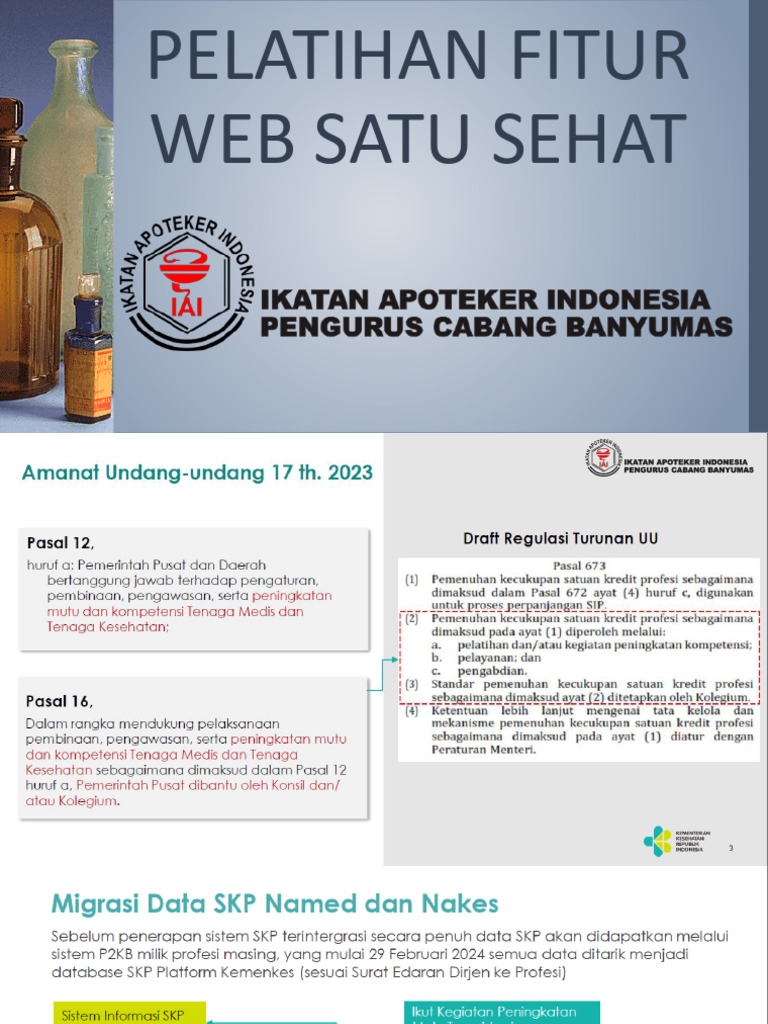 01 Pelatihan Web Satu Sehat PC Iai Banyumas | PDF