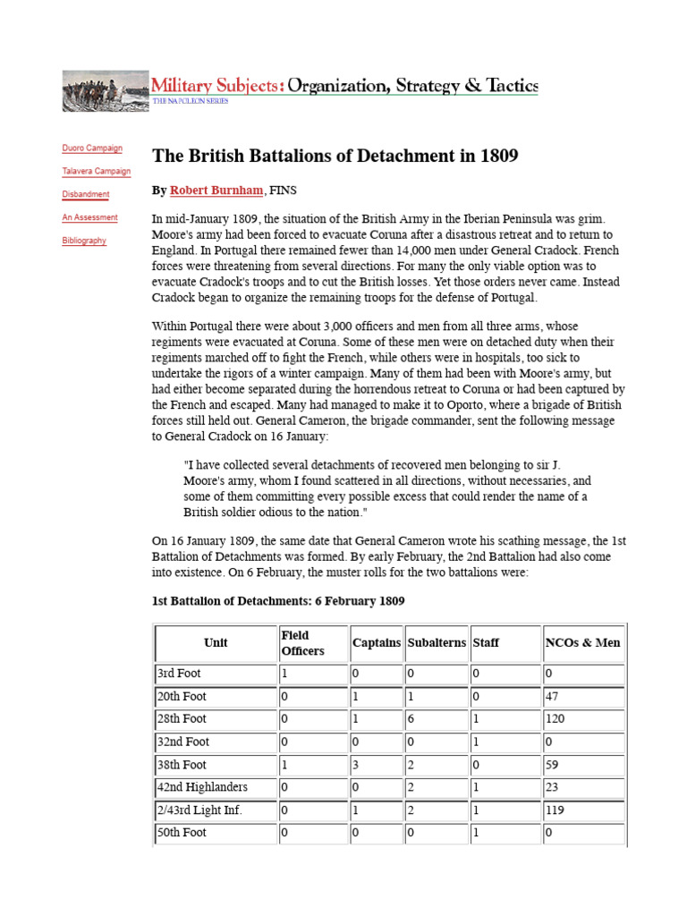 British Detachments in the Douro Campaign | PDF | Military Science ...