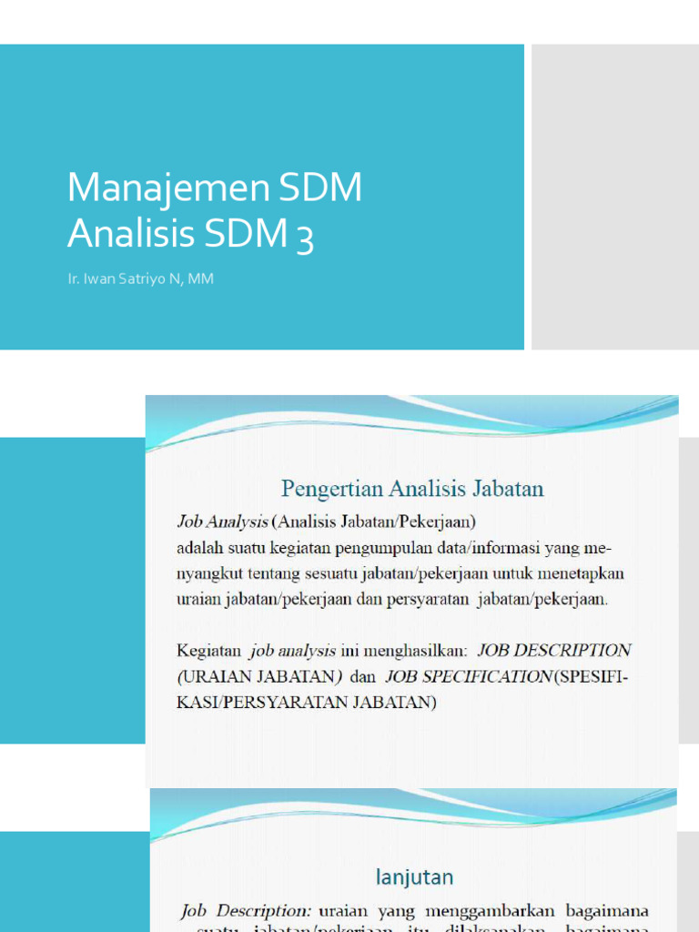 Manajemen SDM Pertemuan 3A Analisis SDM | PDF