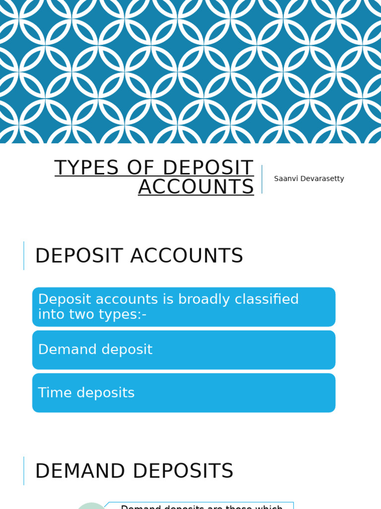 Types of Deposit Accounts | PDF | Banks | Transaction Account