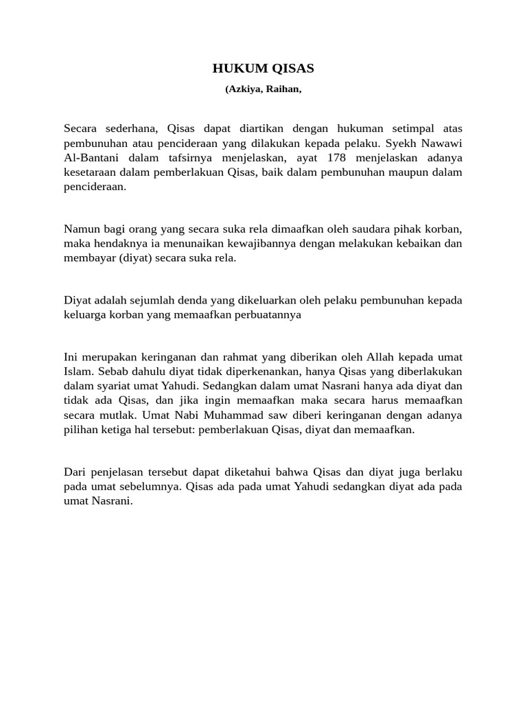 Hukum Qisas | PDF