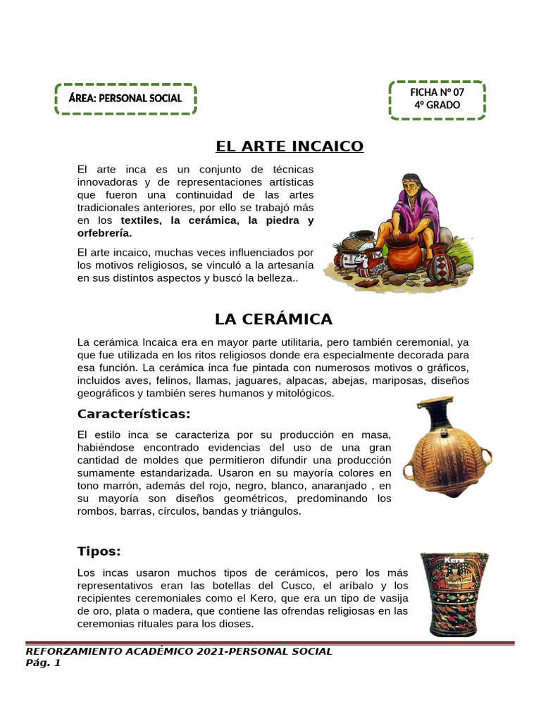 Semana 7 - El Arte Incaico | PDF | Imperio Inca | Cerámica