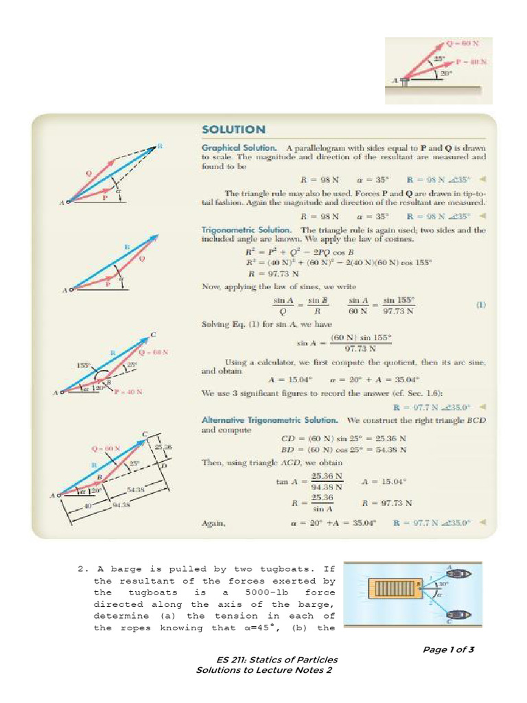 ES-211-2.-Statics-of-Particles-SOLUTIONS | PDF