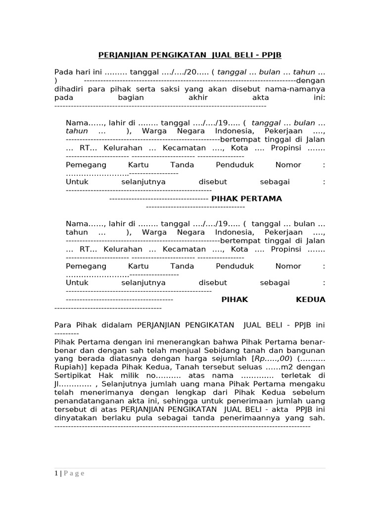 DRAFT surat-Jual-Beli (2) | PDF