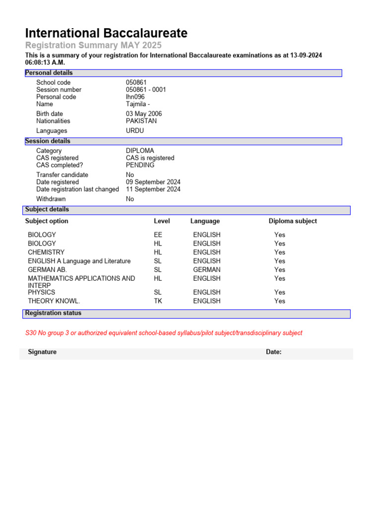 M2025 Candidate Dip Reg Report 2 | PDF