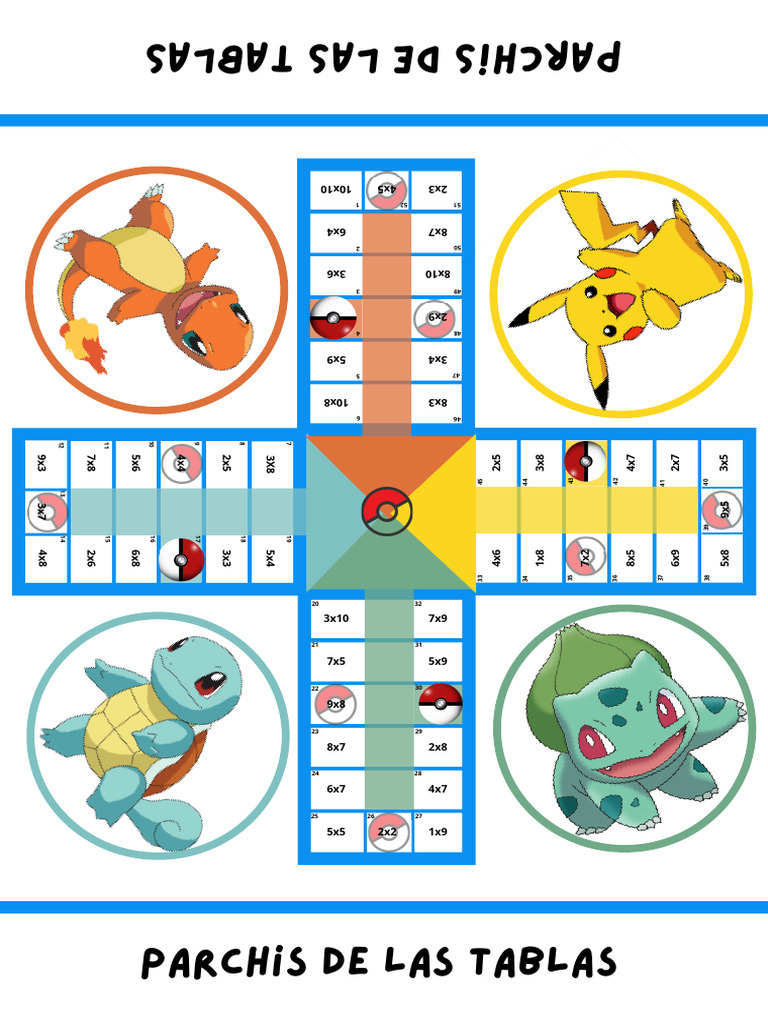 Parchís de Las Tablas de Multiplicar Pokemon | PDF