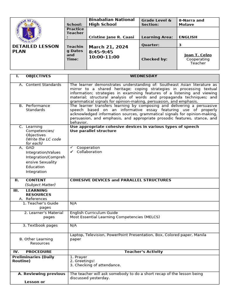 Caasi, Cristine Jane R. (DLP-6) | PDF | Teachers | Learning