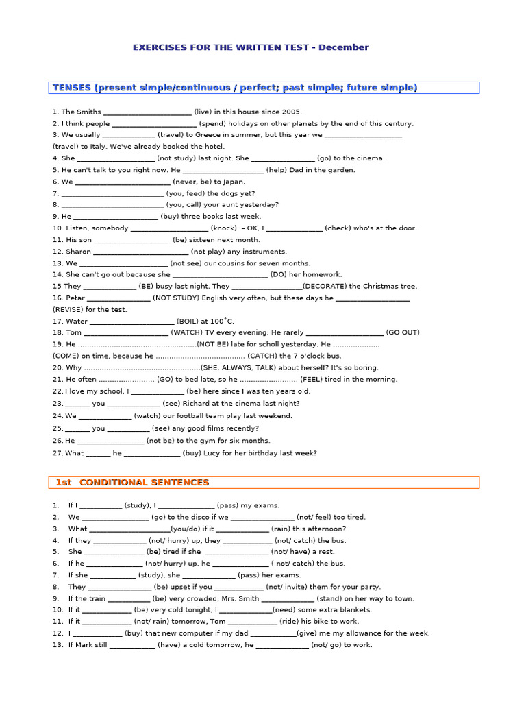 TENSES, 1st CONDITIONAL, RELATIVE CLAUSES | PDF | Linguistics | Home & Garden