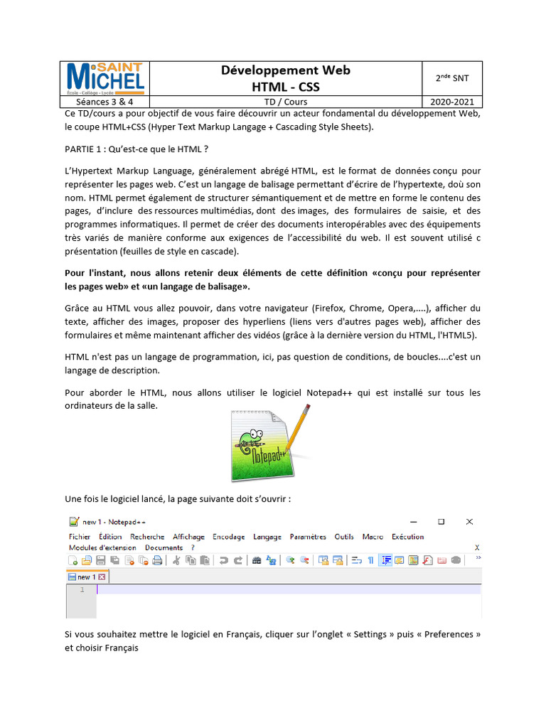 Sujet Tuto Html Css Pdf