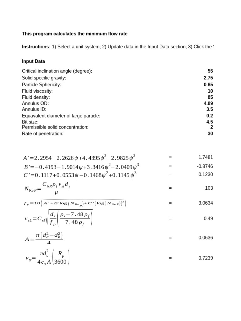Minimum Flow Rate | PDF