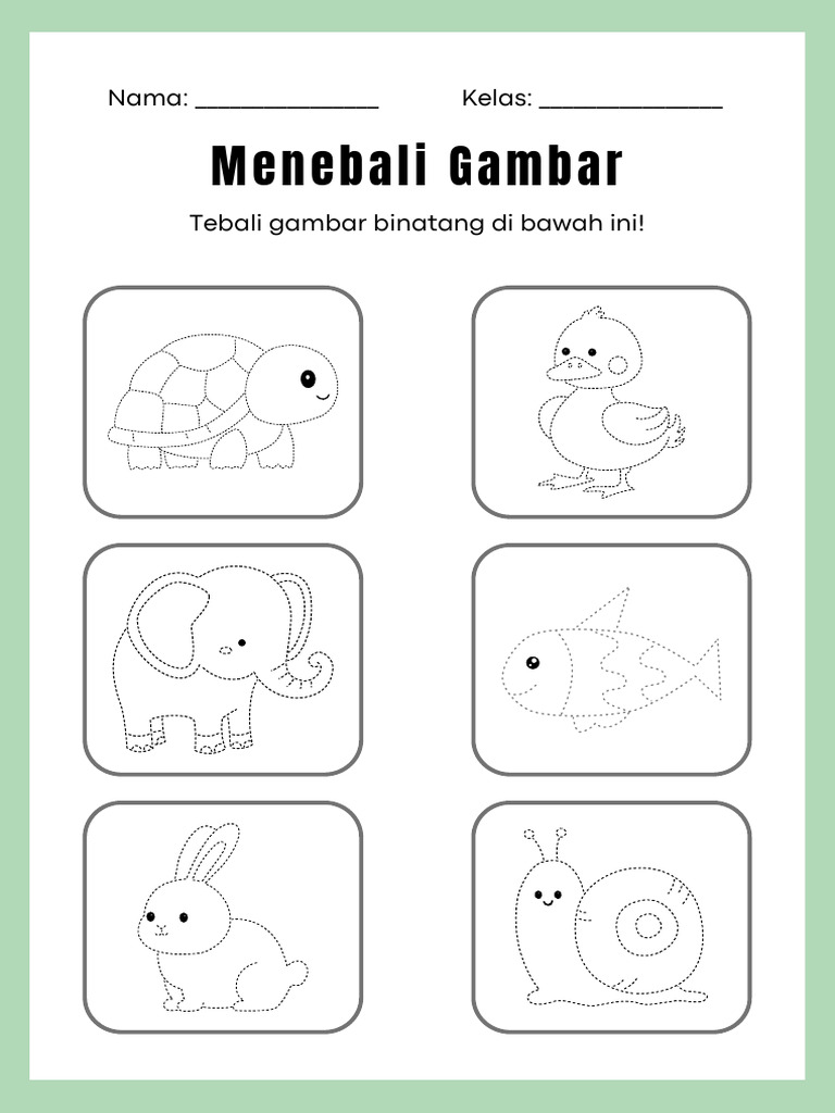 Menebali Gambar Lembar Kerja Hijau Putih Sederhana | PDF