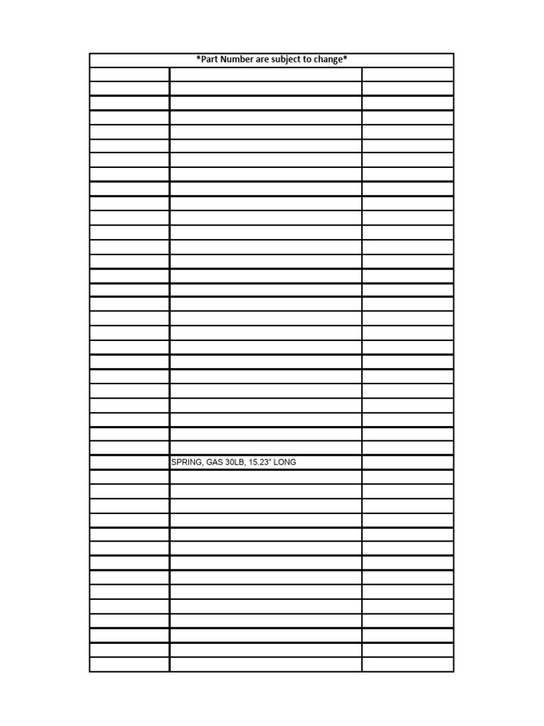 Spectrum Operating Manual Part List | PDF