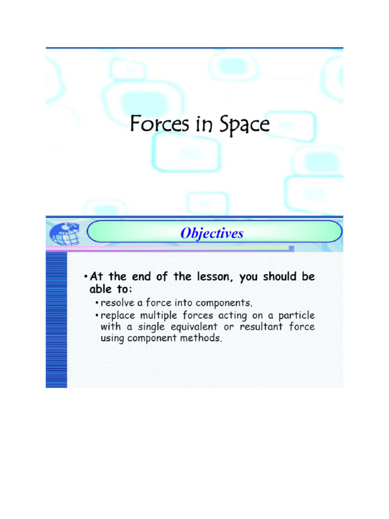 R1.3 Forces in Space | PDF