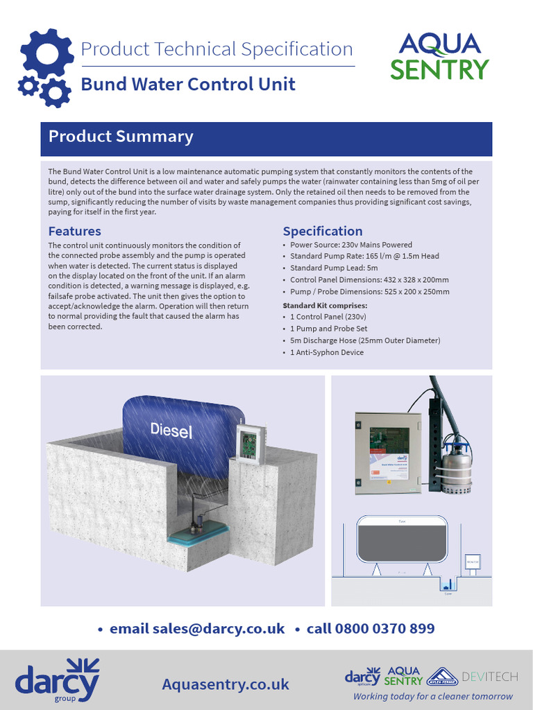 Product Tech Spec - Bund Water Control | PDF