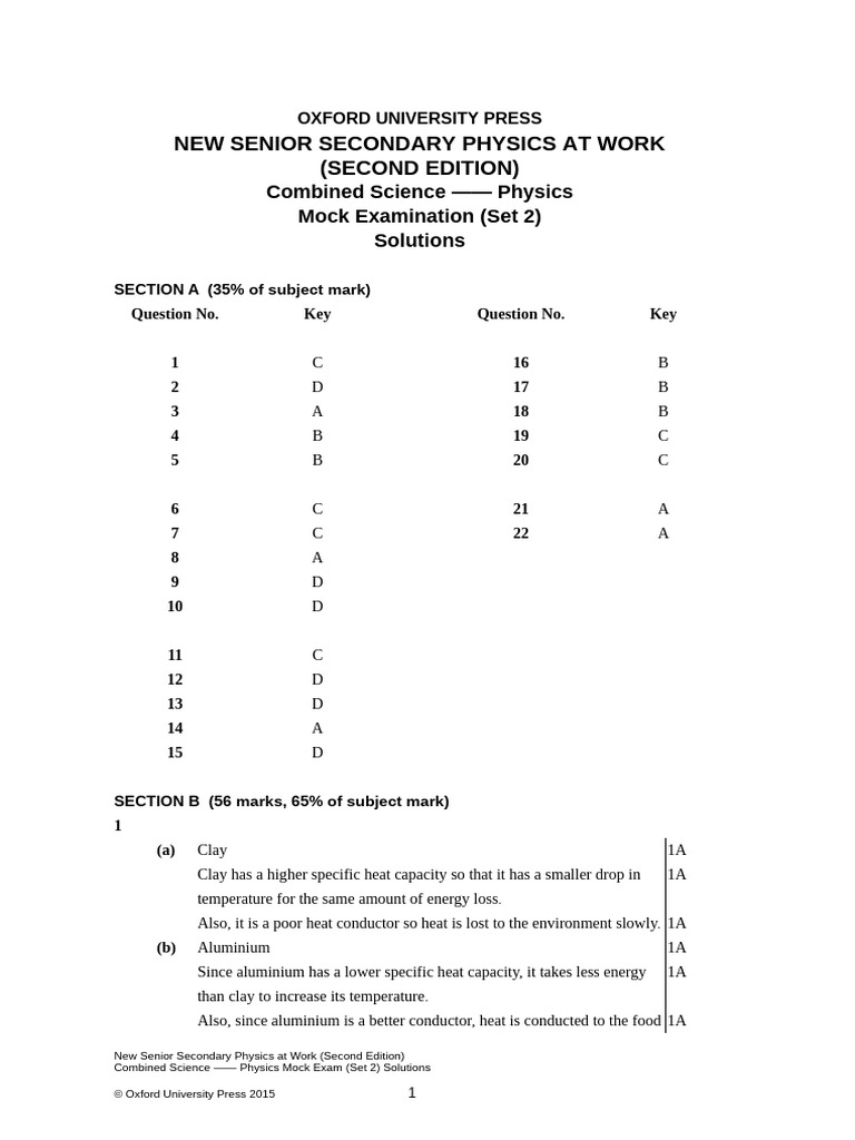 CS (Phy) Mock-Sol | PDF