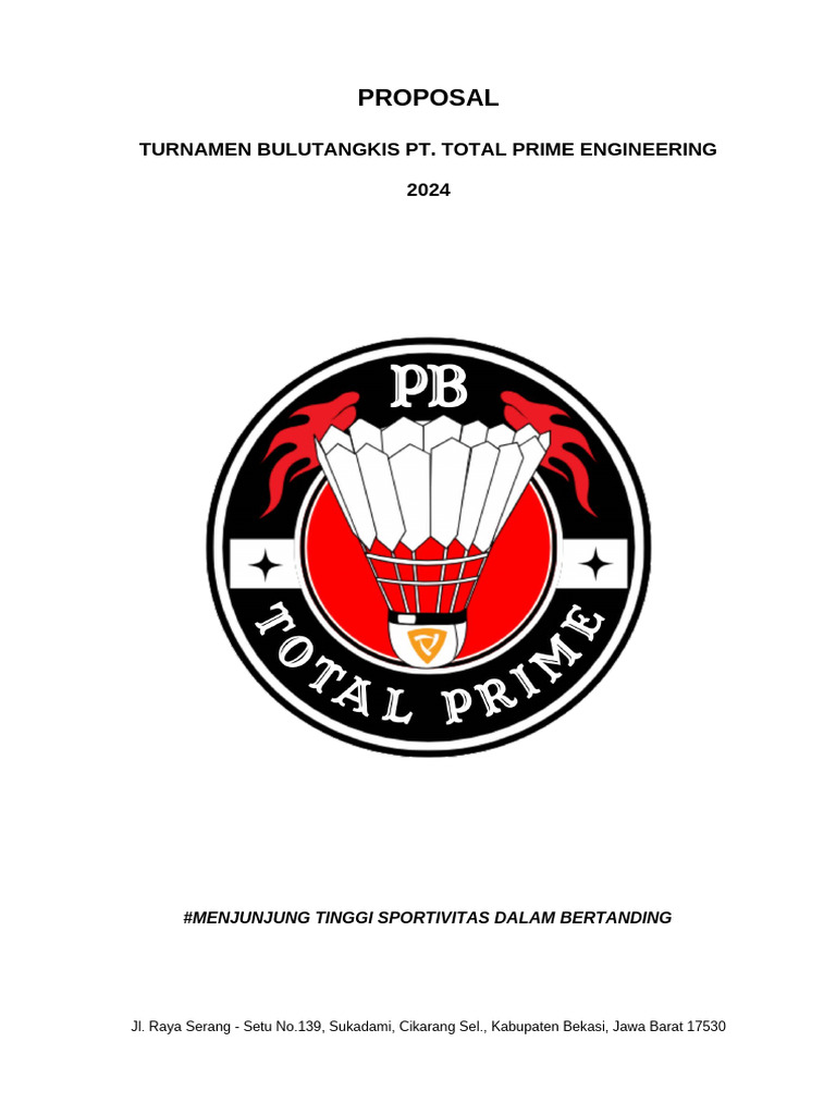 Proposal Pengajuan Lomba Bulu Tangkis TPE | PDF