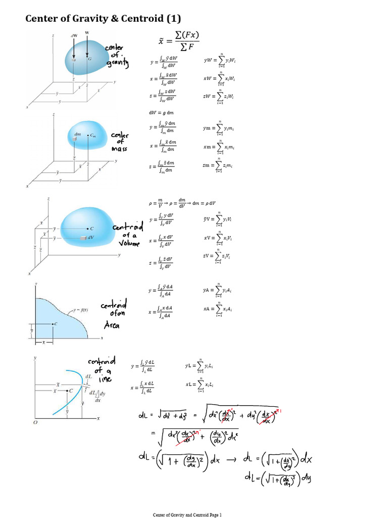 Center of Gravity & Centroid | PDF | Center Of Mass | Physics