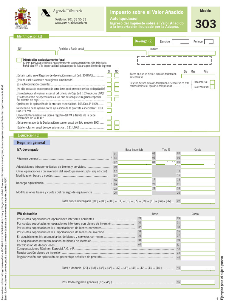 Modelo 303 régimen general | PDF