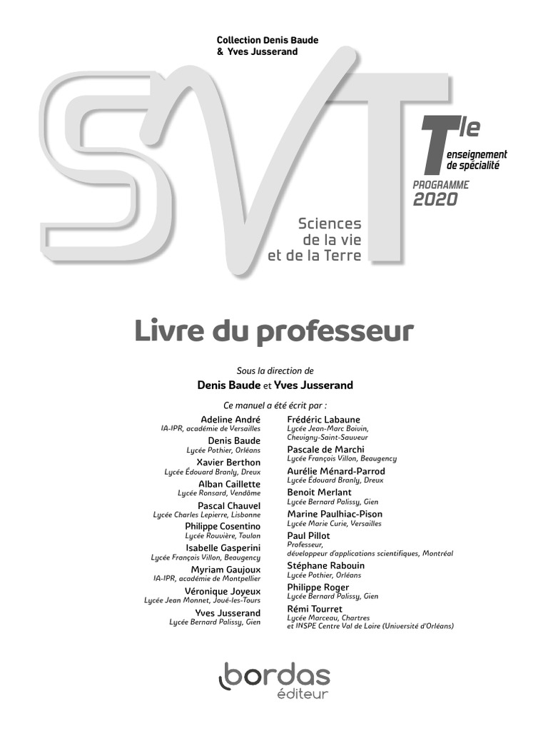 SVT Livre Du Professeur | PDF