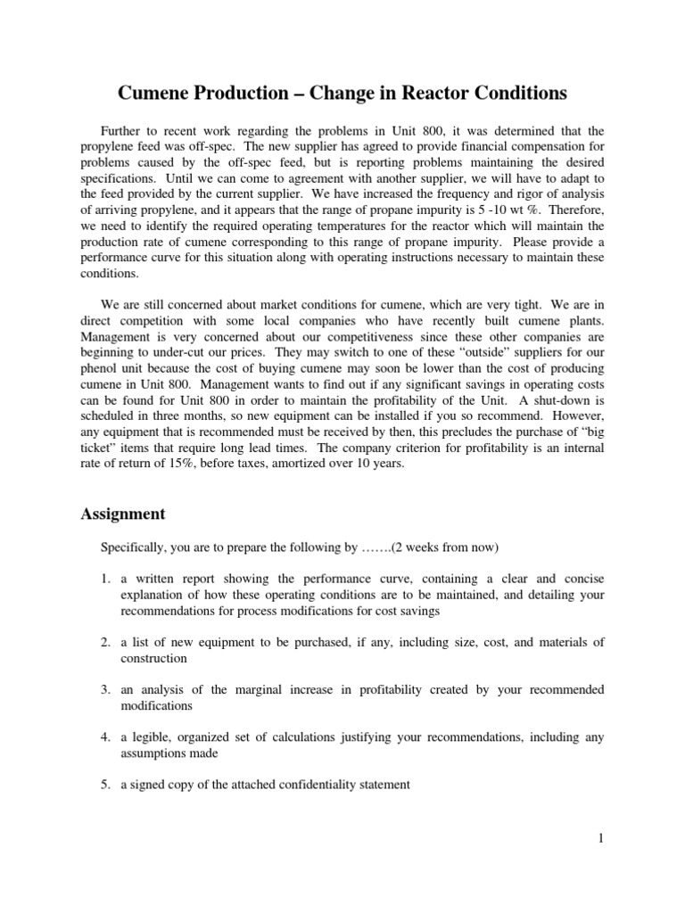 Cumene Production | PDF | Heat Exchanger | Energy Technology