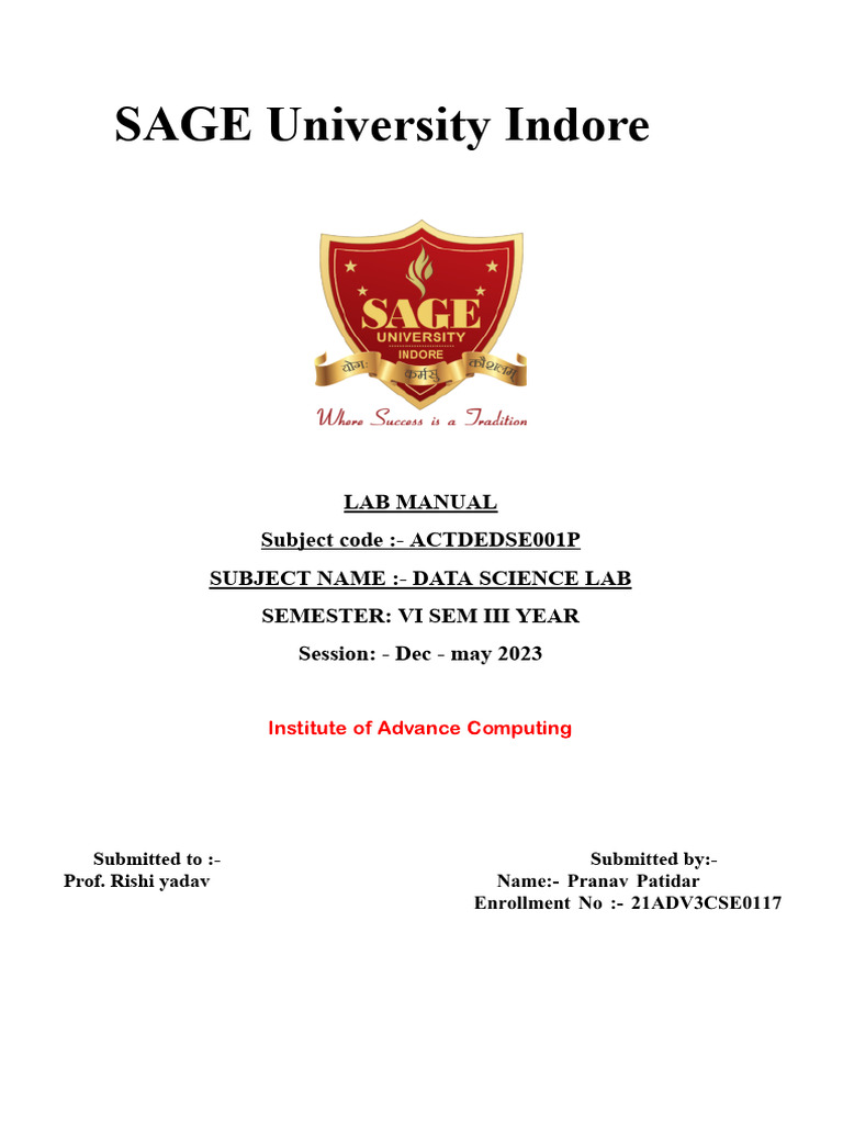 Pranav Data Science Lab | PDF | Poisson Distribution | Computers