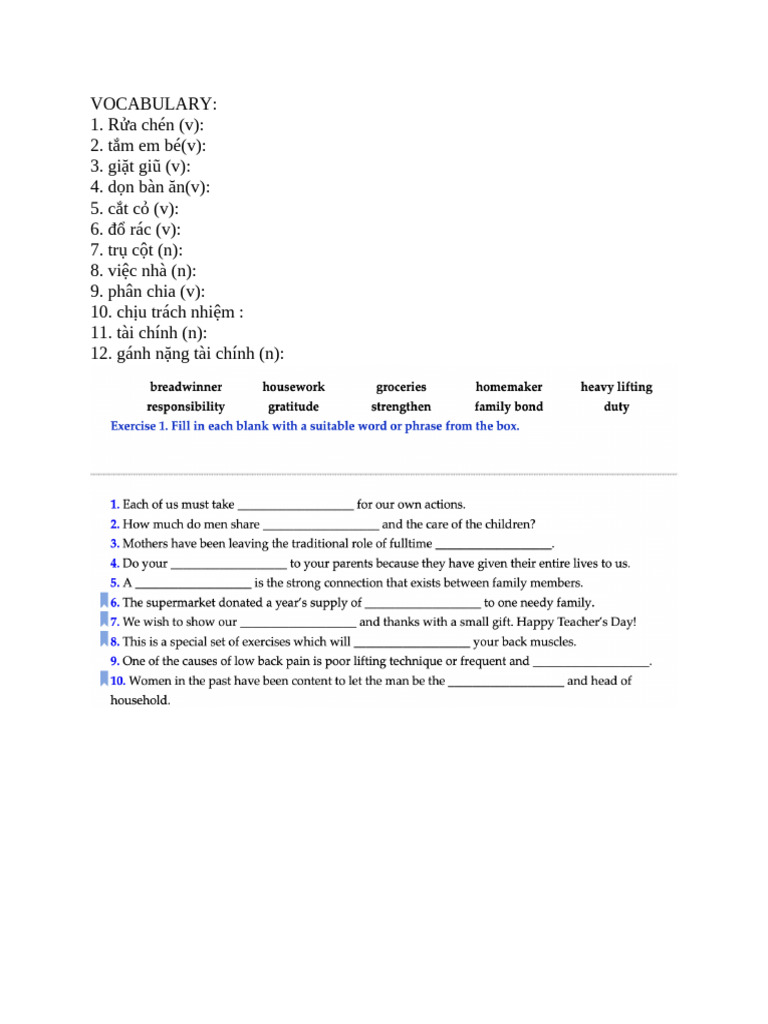 Global 10 Unit 1 Bài Tập | PDF