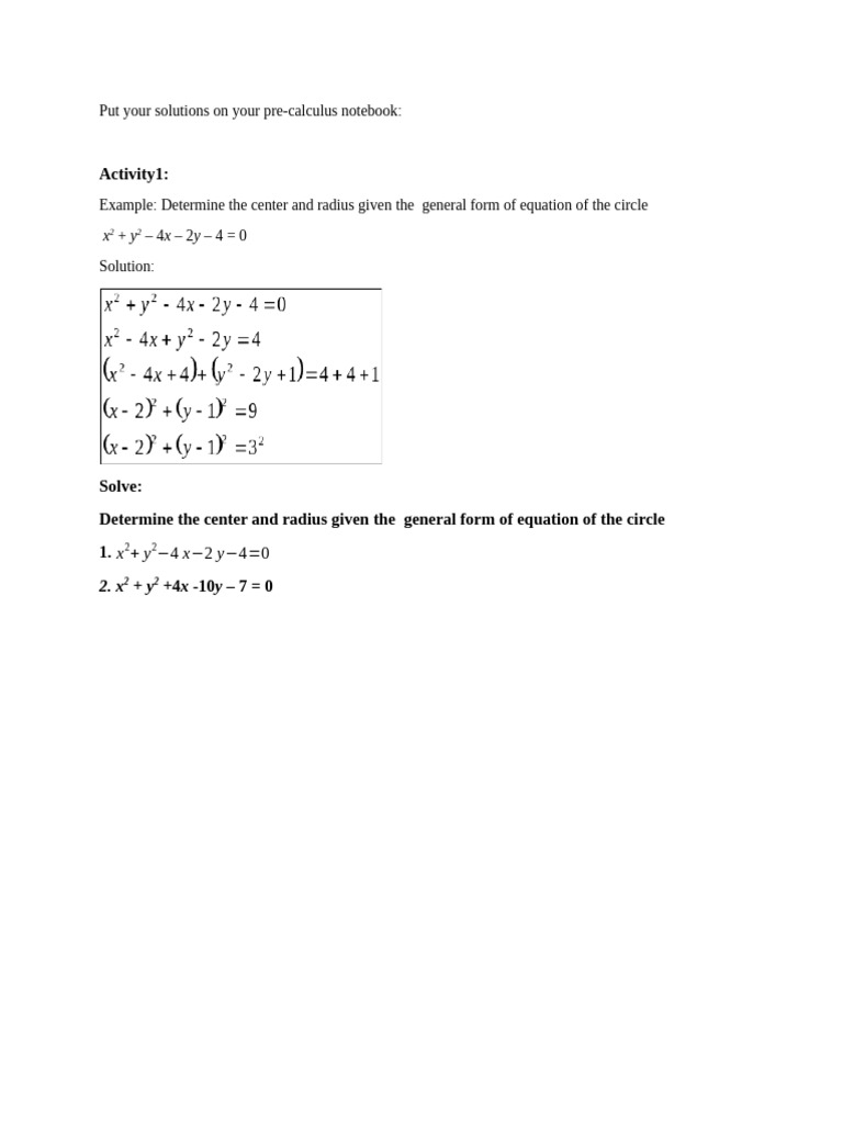 Pre Calculus Activity 1 2 and 3 | PDF | Art | Science & Mathematics