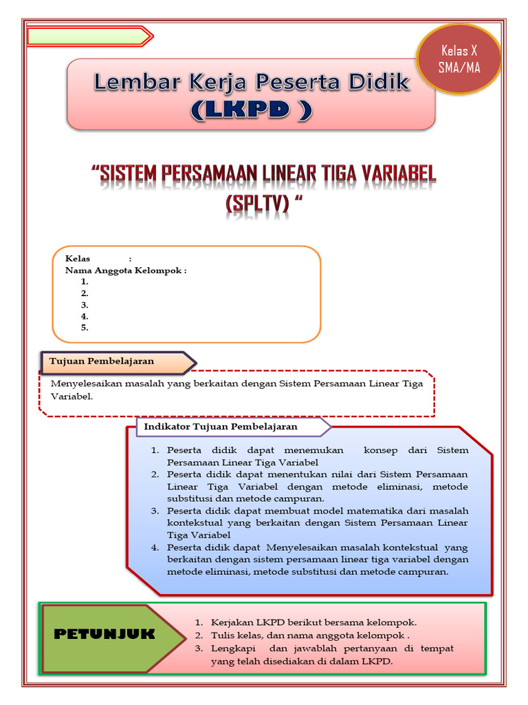 LKPD SPLTV | PDF