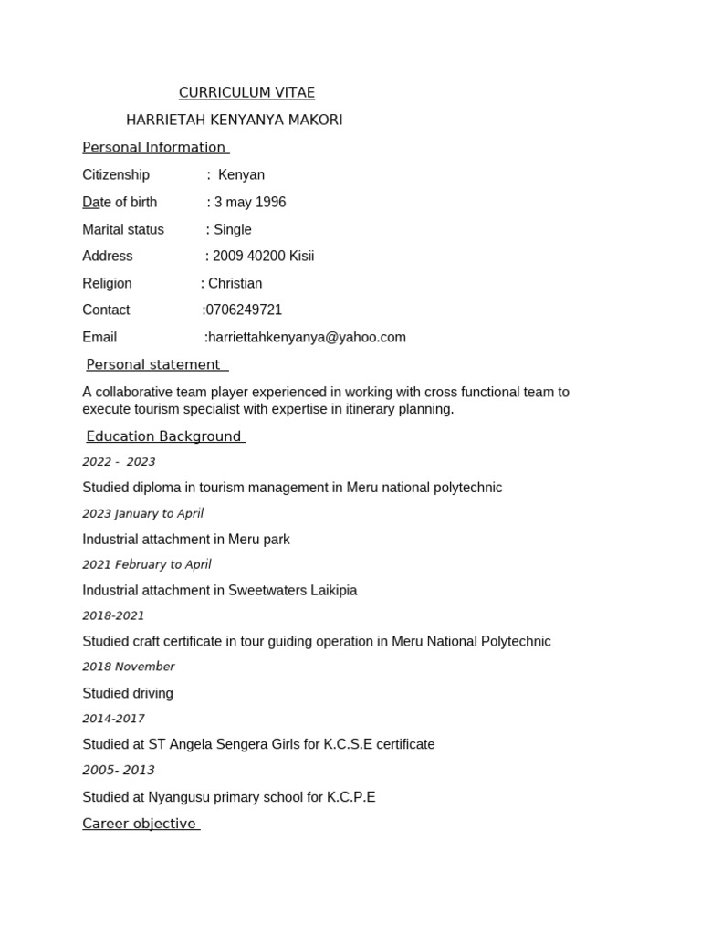 Curriculum Vita1 | PDF