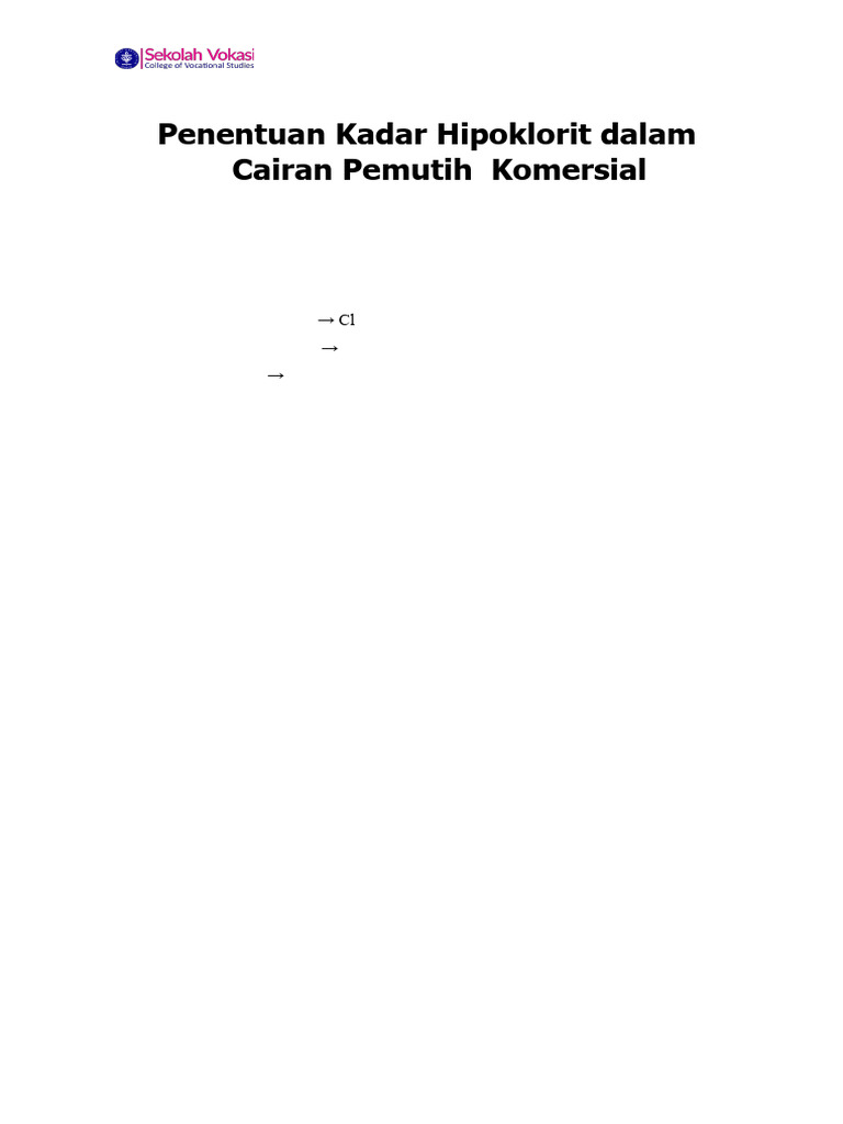 2022_Modul Praktikum TM 4_Penentuan Hipoklorit dan pH Shampo | PDF