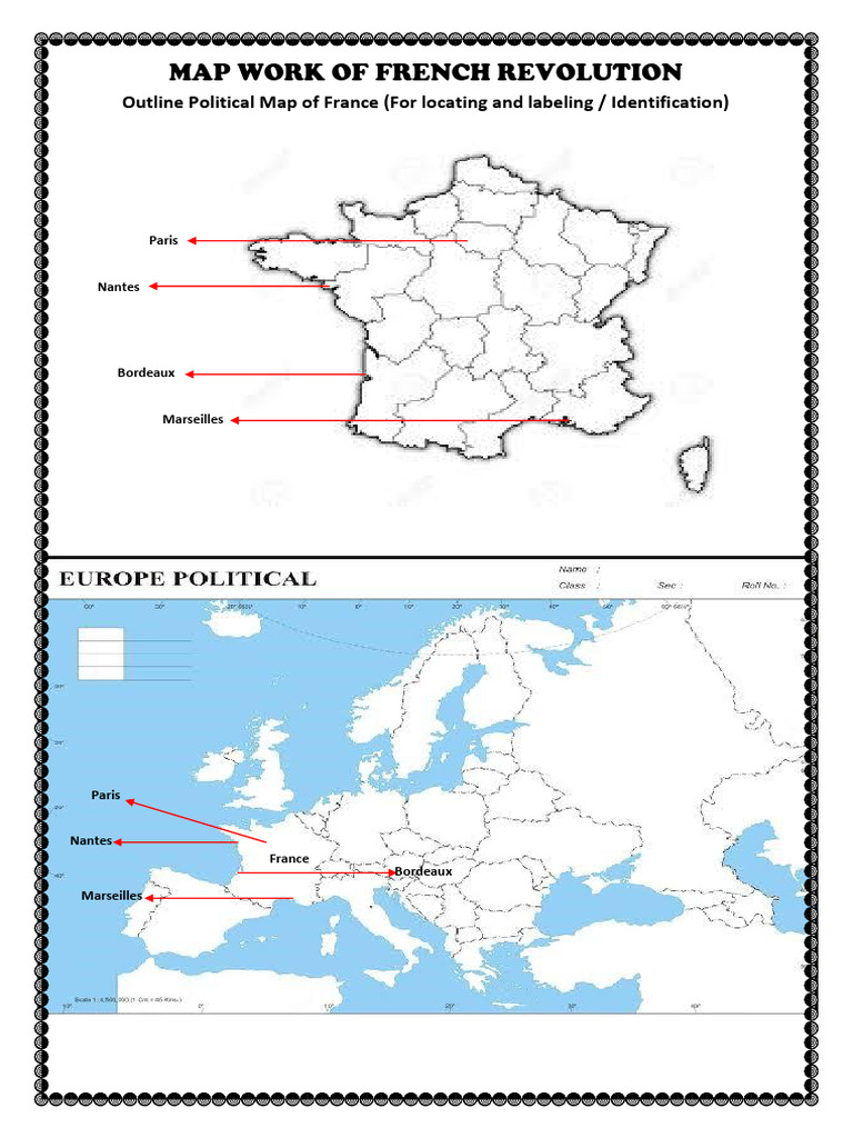French Revolution Map Work Guide | PDF