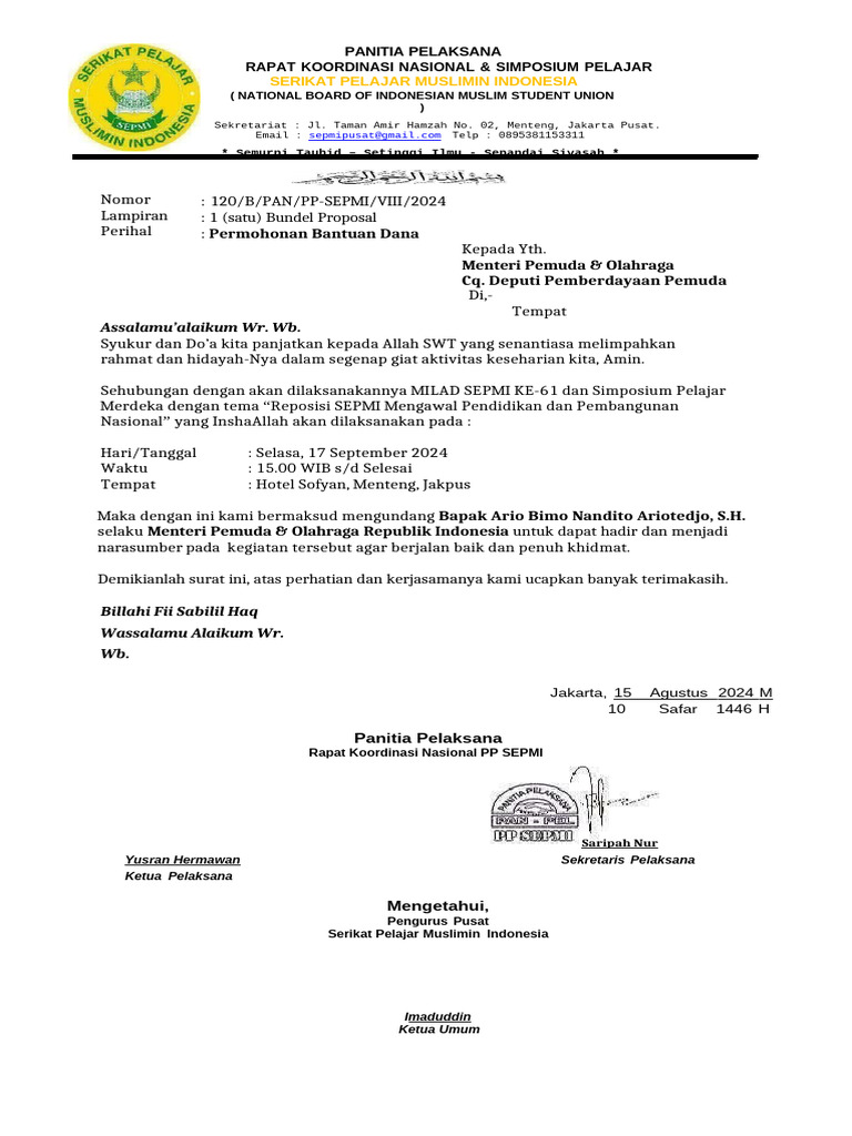 Surat Undangan Pembicara | PDF