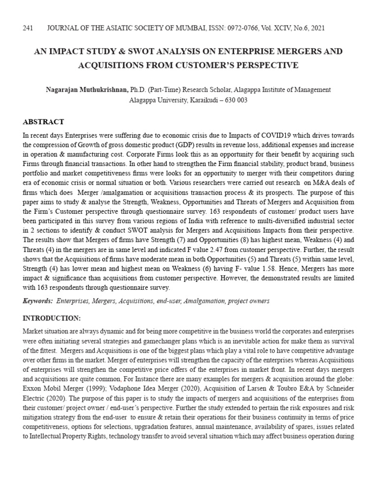 AN IMPACT STUDY and SWOT ANALYSIS ON ENT | PDF