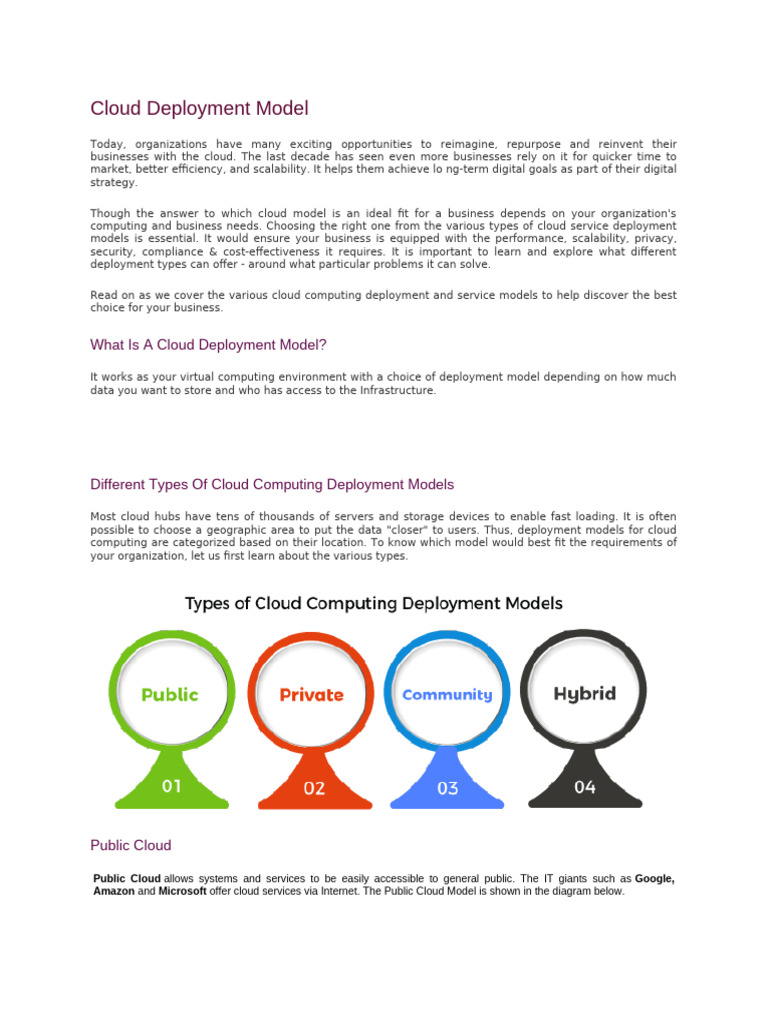 Cloud Deployment Model | PDF