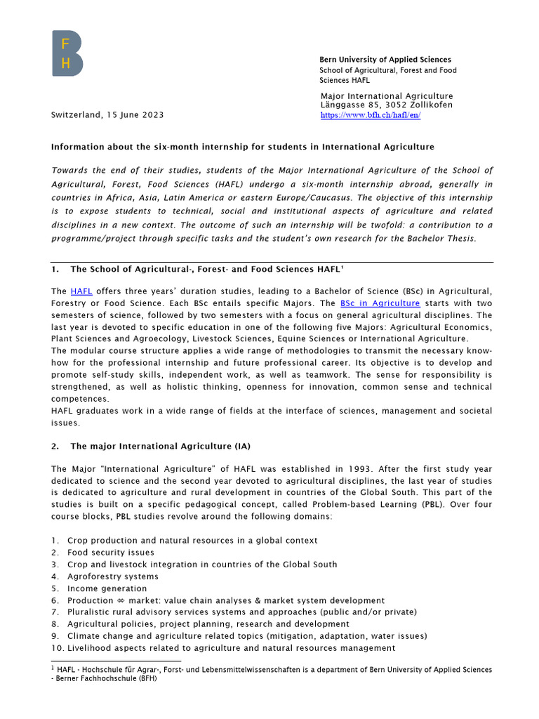 HAFL Info Internships 2024 | PDF