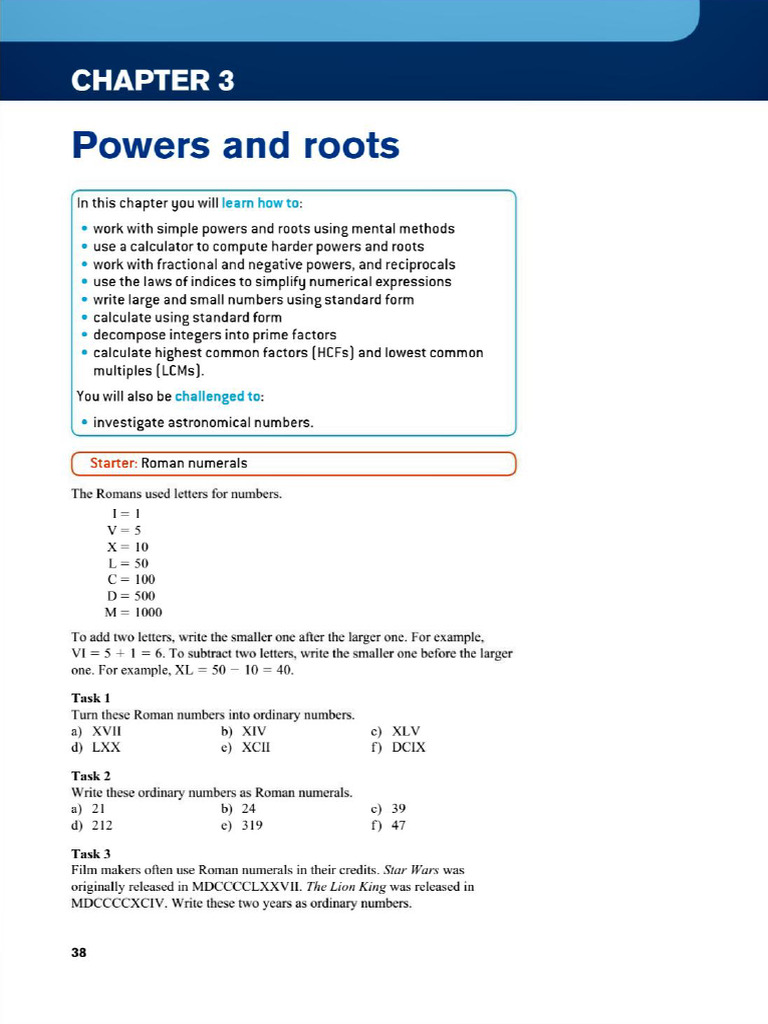 Chapter 3 - Powers and Roots | PDF