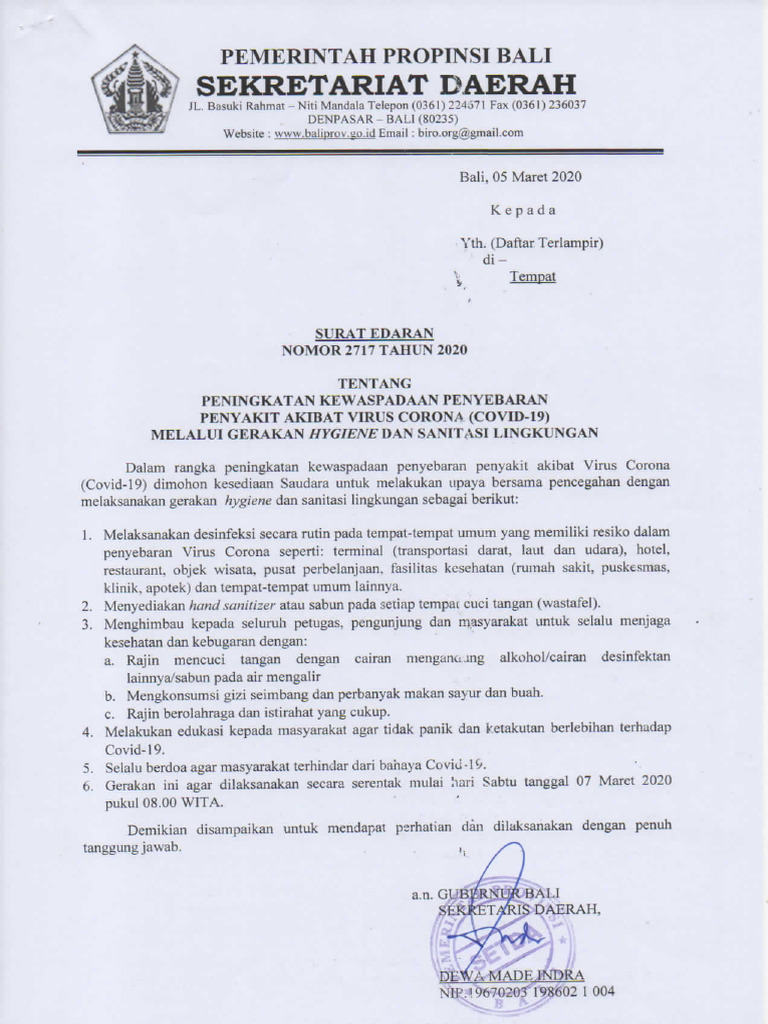 Surat Edaran Nomor 2717 Tahun 2020 Pdf