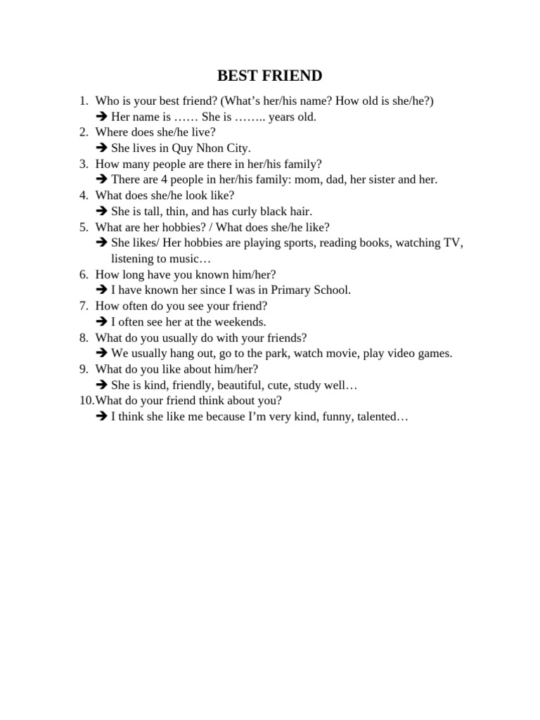 My Best Friend: A Personal Essay | PDF | Wellness