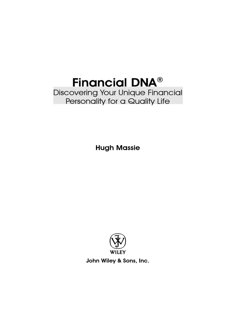 Financial DNA - Discovering Your Unique Financial Personality For A ...