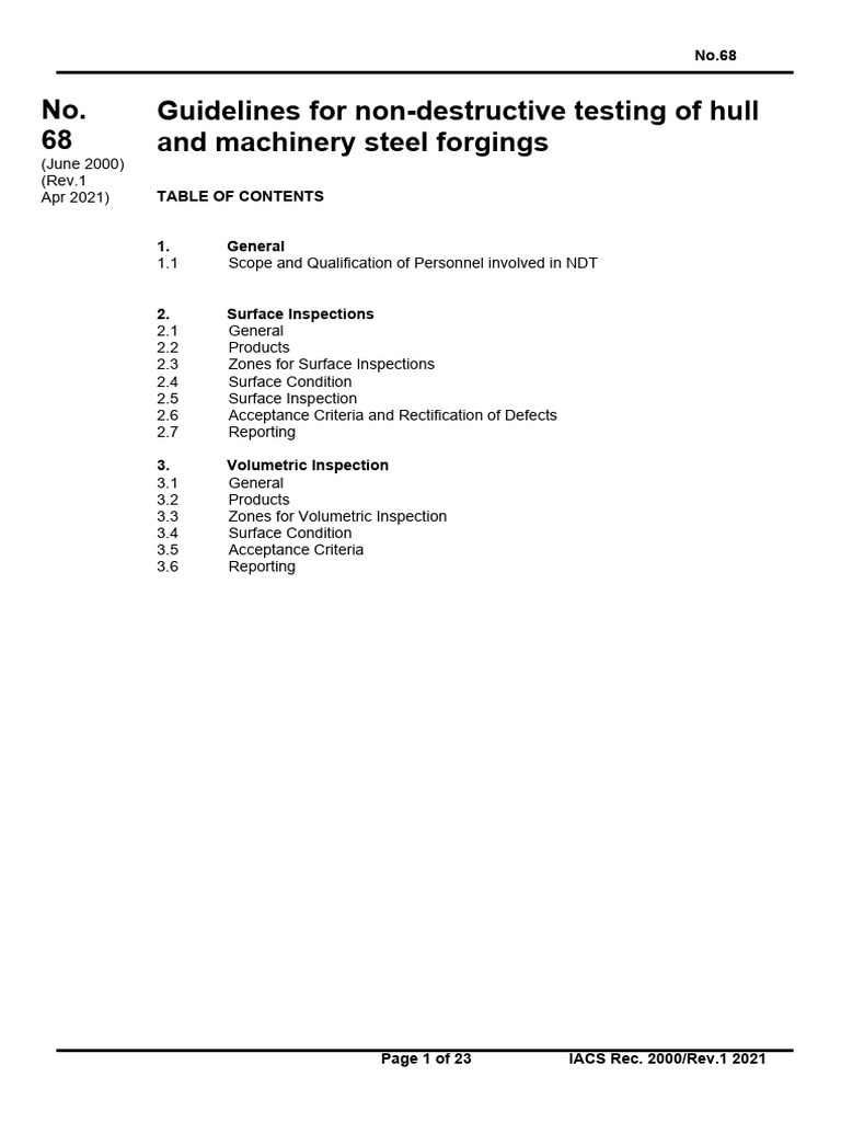Iacs No. 68 Rev. 1 - Apr 2021 | PDF
