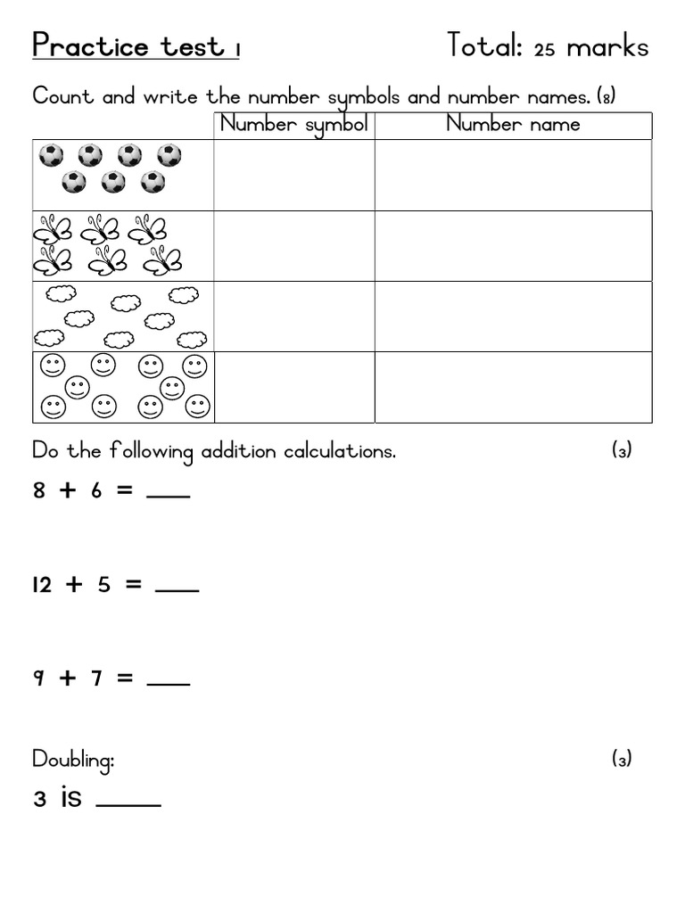 Maths Practice Test 1 | PDF