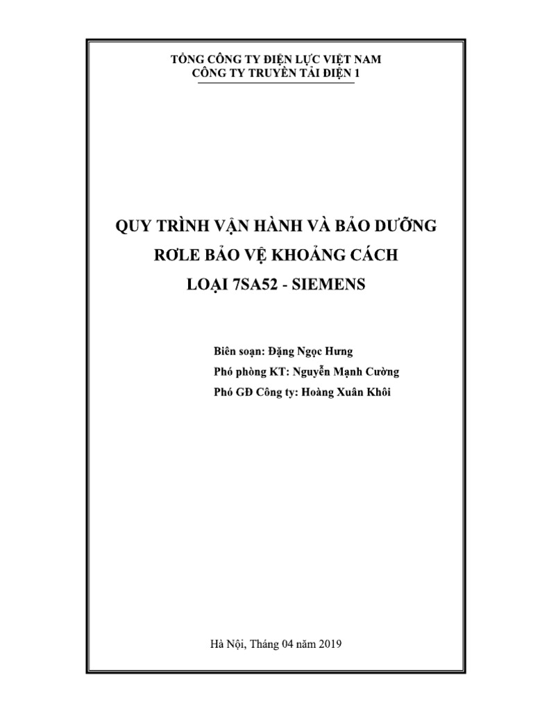 QTVH Rơ Le 7sa52 | PDF